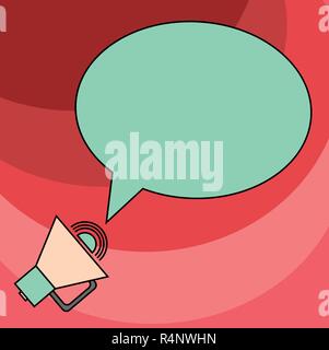 A green megaphone with copy space - the concept of advertising ...