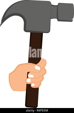 hand holding hammer tool icon image Stock Vector Image & Art - Alamy