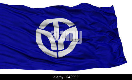 Isolated Fukui Flag, Capital of Japan Prefecture, Waving on White ...