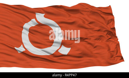 Isolated Fukushima Flag, Capital of Japan Prefecture, Waving on White ...