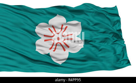 Isolated Saga Flag, Capital of Japan Prefecture, Waving on White ...
