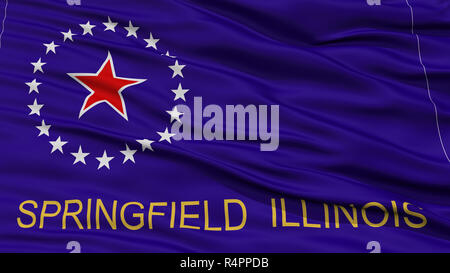 Springfield city, capital of Illinois state flag with a big hole, white ...