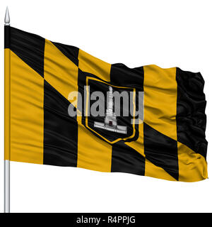 Baltimore city on a USA flag background, 3D rendering. United states of ...