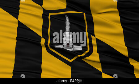 Baltimore City 3D waving flag illustration. Texture can be used as ...