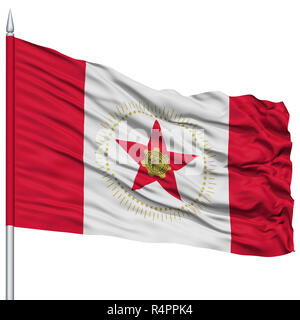 Birmingham City Flag On Flagpole, Uk, Isolated On White Background ...