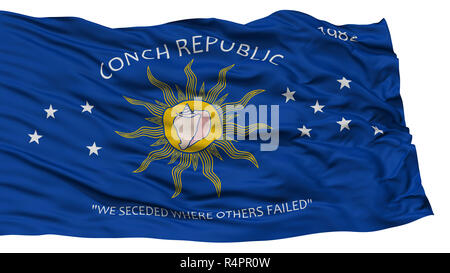 Isolated Key West City Flag, City of Florida State, Waving on White ...