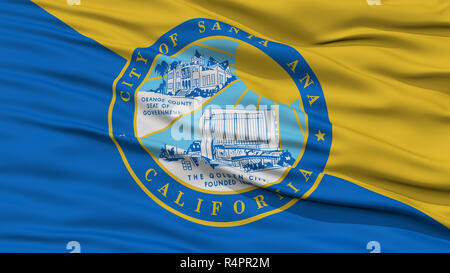 Closeup of Santa Ana City Flag, Waving in the Wind, California State ...