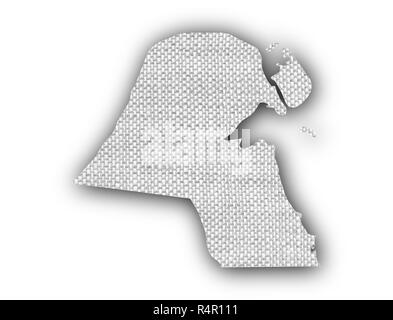 Map of Kuwait on old linen Stock Photo - Alamy