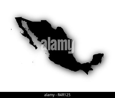 Map of Mexico with shadows Stock Photo - Alamy