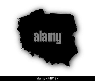 map of poland with shadow Stock Photo - Alamy