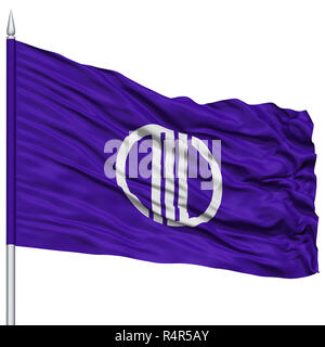 Isolated Sendai Flag, Capital of Japan Prefecture, Waving on White ...