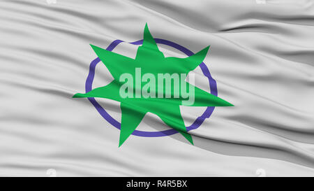 Aomori Capital City Flag on Flagpole, Flying in the Wind, Isolated on ...