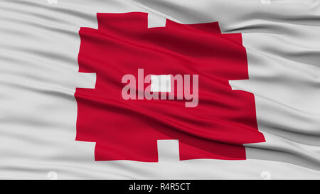 Gifu City Capital City Flag on Flagpole, Flying in the Wind, Isolated ...