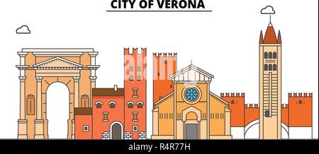 Verona skyline line art vector illustration Stock Vector Image & Art ...