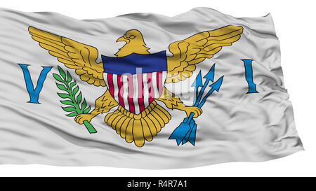 Isolated United States Virgin Islands Flag, USA state, Waving on White ...