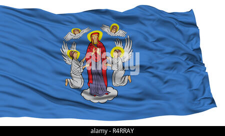 Isolated Minsk City Flag, Capital City of Belarus, Waving on White ...
