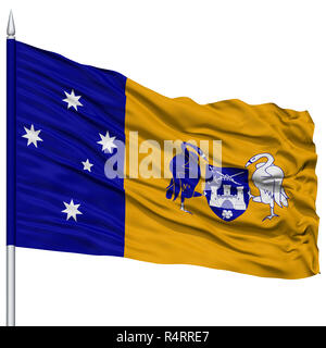 Canberra City Flag on Flagpole, Capital City of Australia, Flying in ...