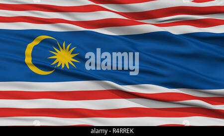 Closeup Kuala Lumpur City Flag, Capital City of Malaysia, Waving in the ...