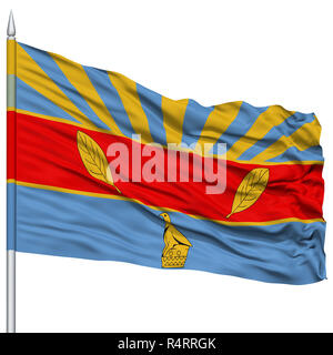 Harare City Flag on Flagpole, Capital City of Zimbabwe, Flying in the ...