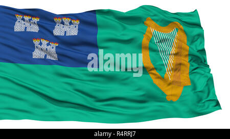 Isolated Dublin City Flag, Capital City of Ireland, Waving on White ...