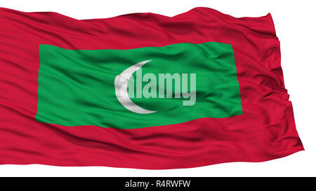 White background and Maldives flags. 3D Waving flag design. Maldives ...