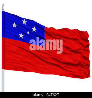 Apia City Flag on Flagpole, Capital City of Samoa, Flying in the Wind ...