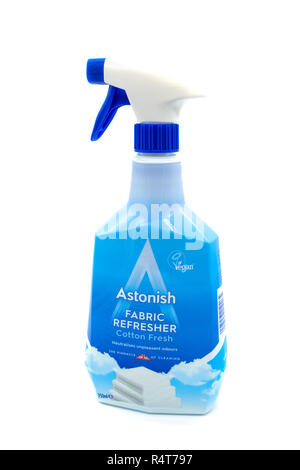 White refresher spray plastic bottle isolated on white with clipping ...