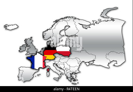 map of weimar triangle Stock Photo - Alamy
