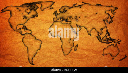 Old vintage world map Stock Photo - Alamy