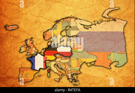map of weimar triangle Stock Photo - Alamy