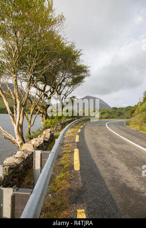 Open Road, Kylemore Lough Lake; Connemara National Park; Ireland Stock ...