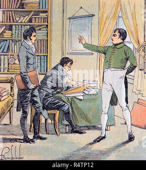 NAPOLEON in exile on St. Helena dictating his memoirs to Emmanuel de ...