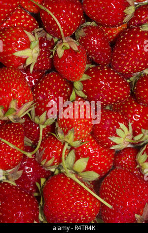 Full frame shot of fresh strawberries and blueberries, copy space Stock ...