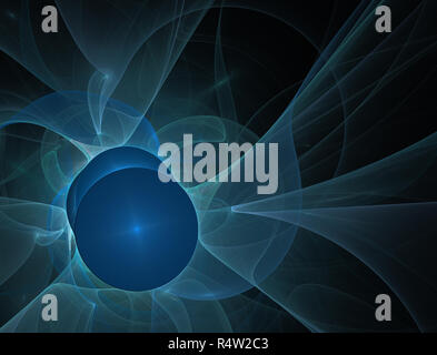 Tech fractal background - wave and curves. Abstract computer-generated ...