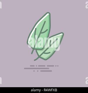 Spinach leaf color line icon. Natural vegetable Stock Vector Image ...