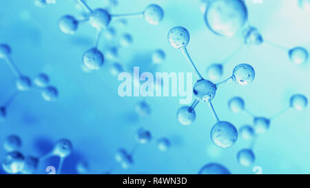 Abstract atom or molecule structure. Under microscope. 3d render ...