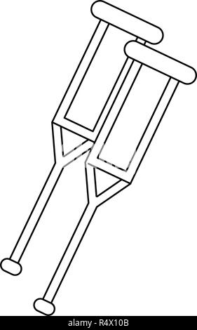 Crutches handicap symbol black and white Stock Vector Image & Art - Alamy