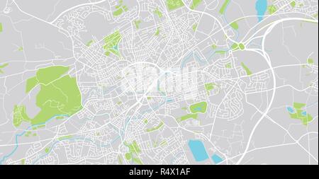Urban vector city map of Blackburn, England Stock Vector Image & Art ...