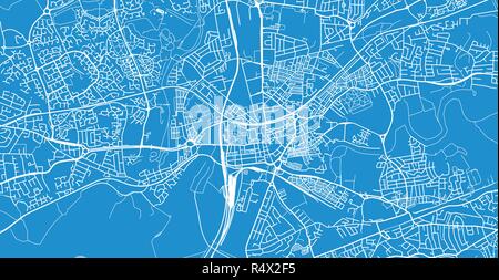Urban vector city map of Warrington, England Stock Vector Image & Art ...