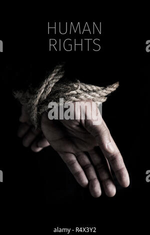 Hands tied up with rope Stock Photo: 74715087 - Alamy