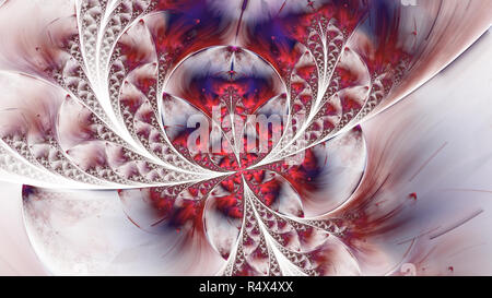 Beautiful fractal flower or butterfly with glowing elements. Abstract ...