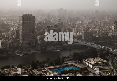 EGYPT, CAIRO - 25 October 2018: Cairo tower in the dense smog Stock ...