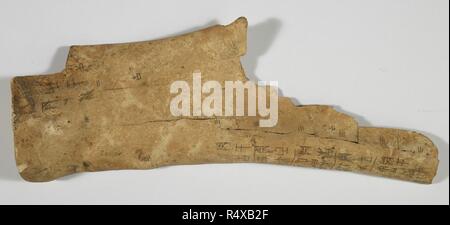 Chinese oracle bone. China, 16th-10th century BC. Diviners of the Shang ...
