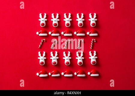 Holiday pattern flat lay top view Xmas Christmas New Year celebration ...