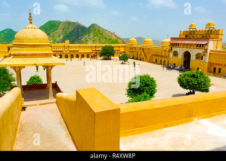 View of Jaleb Chowk courtyard, Amber Fort, Jaipur, India Stock Photo ...