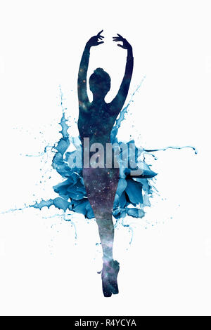 Modern ballet dancer performing with abstract swirl Stock Photo - Alamy