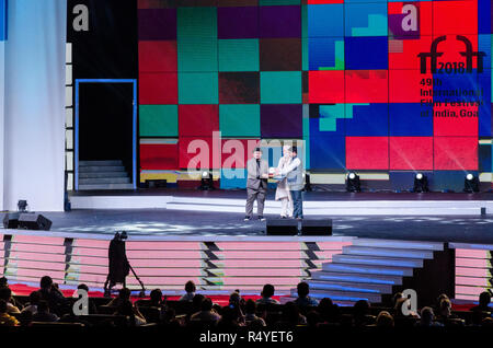 Taleigao, India. 28th November, 2018. Dancers perform for the closing ...