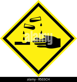 Hazard sign with corrosive substances symbol Stock Photo - Alamy
