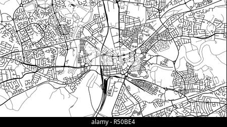Urban vector city map of Warrington, England Stock Vector Image & Art ...