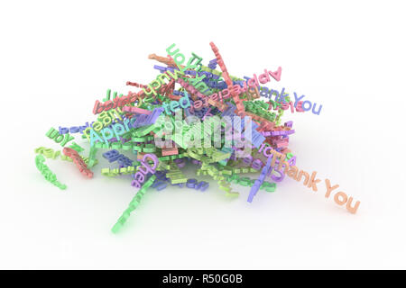 CGI typography, thank you, character. Decorative, illustrations. For ...